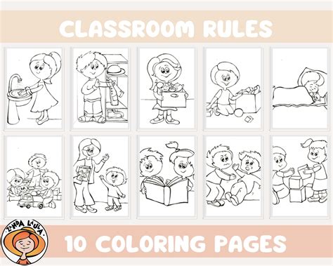 Classroom Rules Colouring Pages