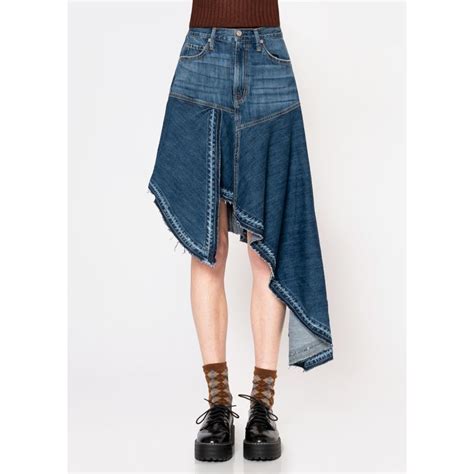 Mandy Asymmetrical Denim Skirt In Houston Noend Denim Wolf And Badger