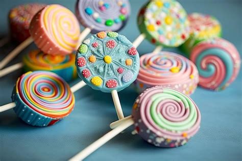 Delicadas Varitas Multicolores Dulces Caseros En Forma De Piruletas
