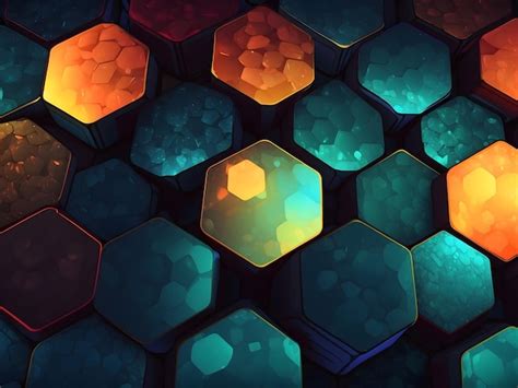 Premium Photo Abstract Background Hexagon Pattern With Glowing Lights