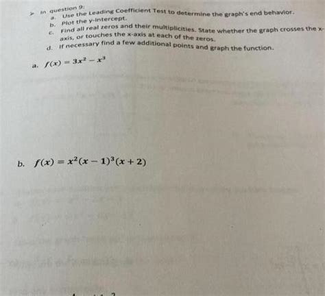 [answered] In Question 9 Use The Leading Coefficient Test To Determine Kunduz