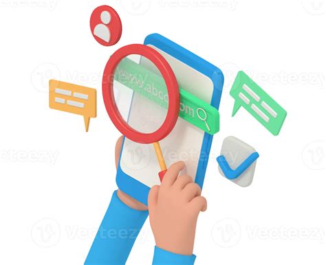 3d Illustration Of Website Address Search On Smartphone 12793922 Png
