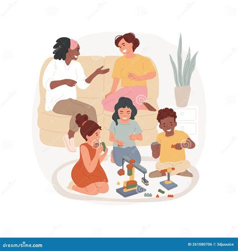 Playdate At Home Isolated Cartoon Vector Illustration Stock Vector