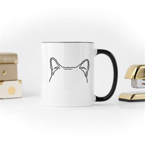 Custom Cat Ears Outline Tattoo Inspired Cats Name Etsy