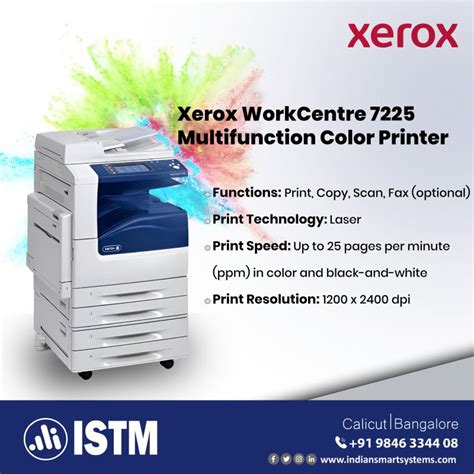 The Xerox Workcentre 7225 Is A Multifunction Color Printer Designed For