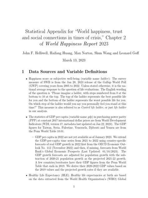 Whr23 Statistical Appendix Pdf Gini Coefficient Economies