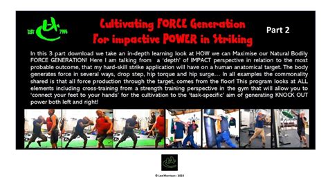Force Generation Part 2 Urban Combatives Vault