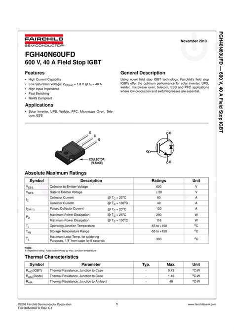 Fgh40n60 Tranzystor Mosfet Igbt 40a 600v 7500201957 Oficjalne Archiwum Allegro