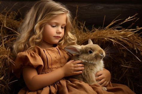 Premium Photo A Bunny Enjoying A Gentle Head Scratch From Its Human Companion
