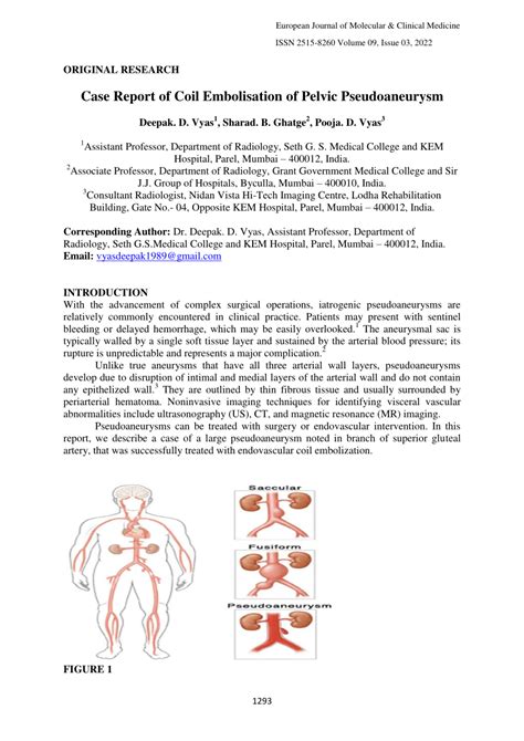 Pdf Case Report Of Coil Embolisation Of Pelvic Pseudoaneurysm