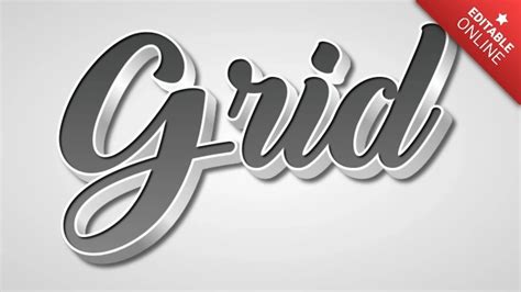 Grid Gray Metal 3d Text Effect Generator