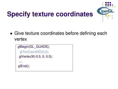 Ppt Texture Mapping Introduction And Basic Opengl Functionality