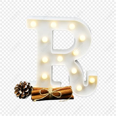 솔방울 계피 장식 문자 R 조명크리스마스편지 Png 일러스트 무료 다운로드 Lovepik
