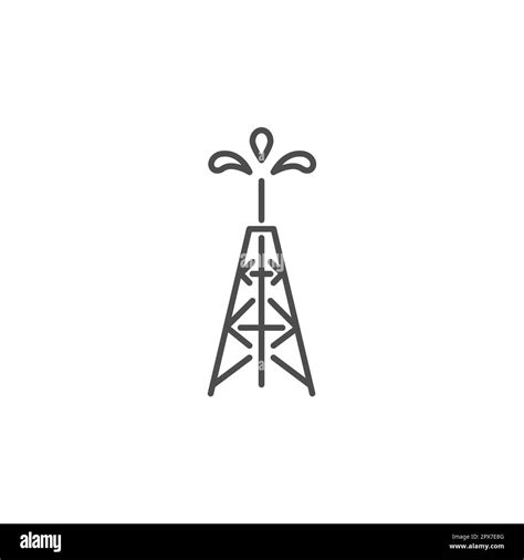 Oil Rig Related Vector Linear Icon Stock Vector Image And Art Alamy