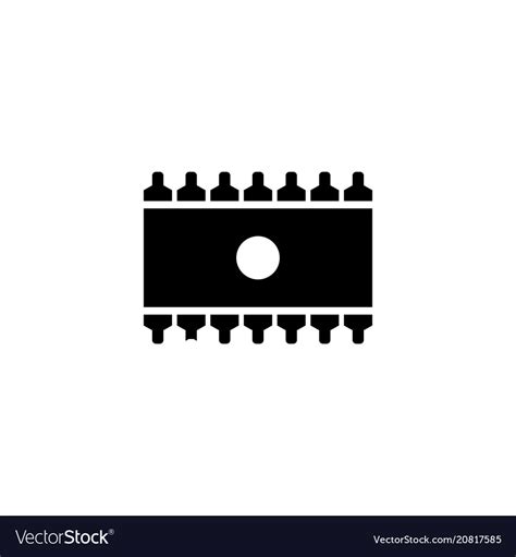 Memory Chip Flat Icon Royalty Free Vector Image