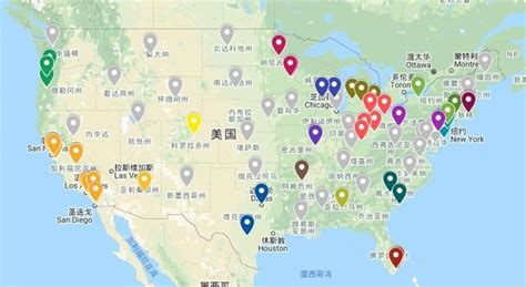 美国著名城市地图 千图网