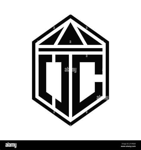 Oc Letter Logo Monogram Simple Hexagon Shield Shape With Triangle Crown