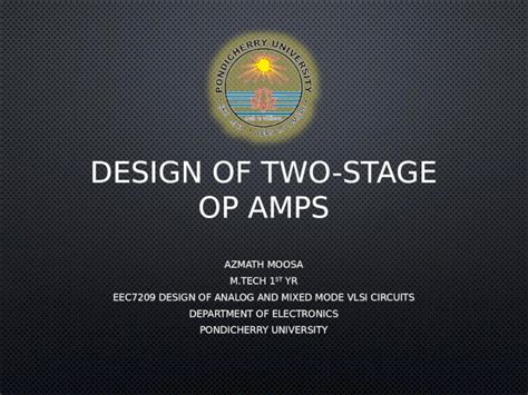 Pptx Design Of Two Stage Op Amp Dokumentips