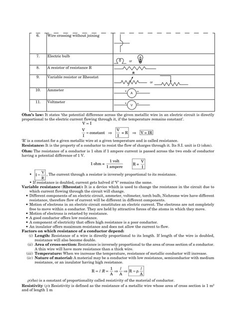 Solution Electricity Notes Class 10 Studypool