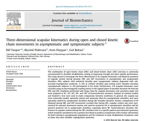 3d Kinematics In Symptomatic Shoulders