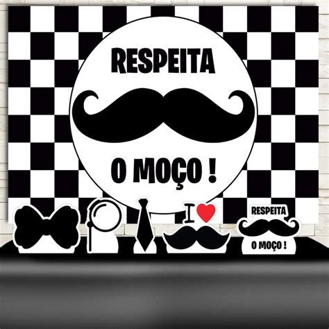 Kit Prata Painel display Respeita o Moço Bigode Grosso Elo7