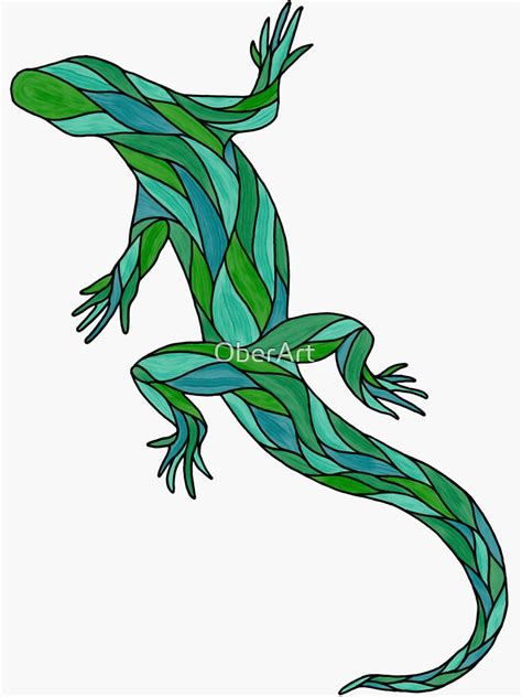 Cell Lizard Sticker By Oberart Redbubble