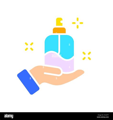 Hand Holding Spray Line Icon Personal Hygiene Products Natural Korean