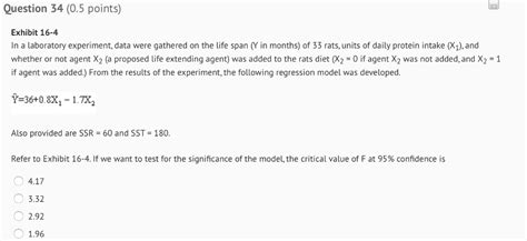 Solved In A Laboratory Experiment Data Were Gathered On The