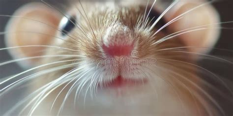 Close Up Macro Shot Of A Mouse S Whiskers And Face Capturing Intricate