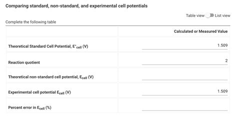 Solved Pts Standard And Non Standard Cell Conditions A Chegg Com