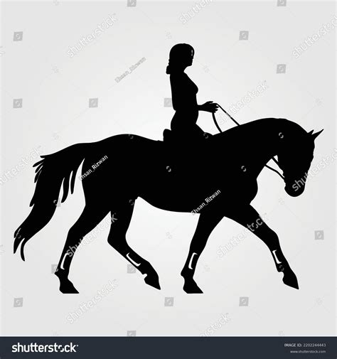 Equestrian Competitions Vector Illustration Horse Jumping Stock Vector
