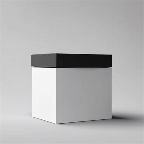 Descarga Cubo Minimalista en Blanco y Negro Mockups En Línea Creative