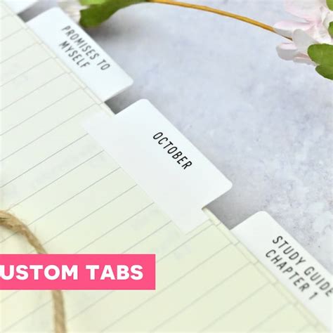 Custom Binder Divider Labels Etsy