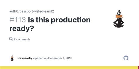 Is This Production Ready · Issue 113 · Auth0passport Wsfed Saml2