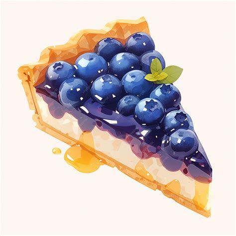 Premium Vector Sweet Blueberry Pie Slice Dessert Cartoon Look