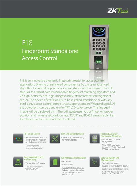 ZKTECO ZK F18 MF ZK ADMS OES Asia Solutions