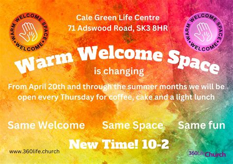 New Format For Our Warm Welcome Space