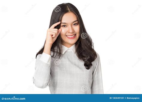 Young Beauty Healthy Happy Asian Woman With Smiley Face Isolated On