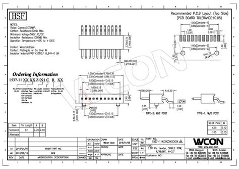 90° Smt 1 Mm Pitch Pin Header Connector Single Row Pin Header
