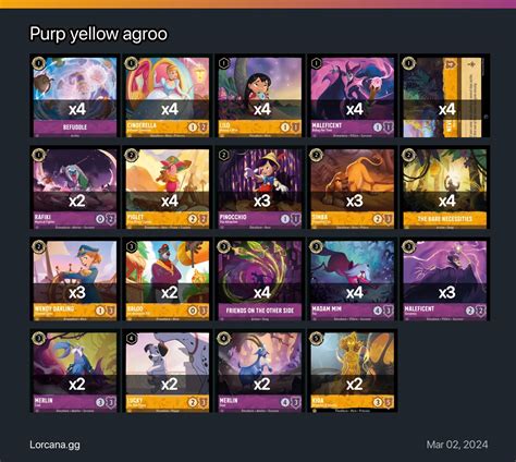 Purp Yellow Agroo Lorcana Deck Lorcanagg