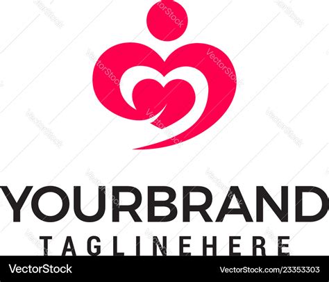 Hugging Heart Symbol Hug And Love Yourself Logo Vector Image