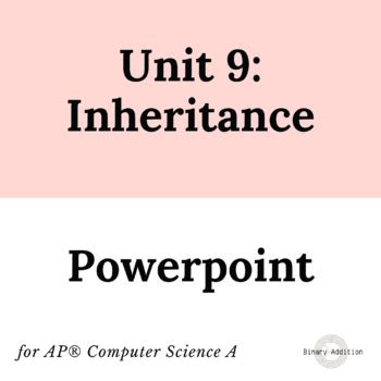 Unit 9 Inheritance AP Computer Science A PowerPoint By Binary