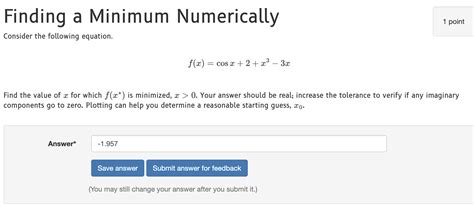 Solved Finding A Minimum Numerically Point Consider The Chegg