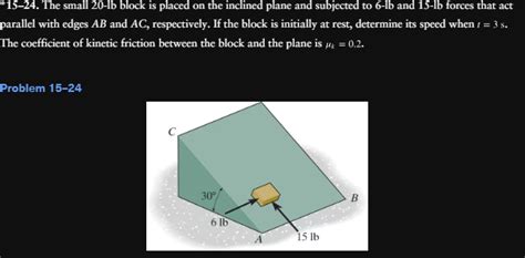 Answered 15 24 The Small 20 Lb Block Is Placed Bartleby