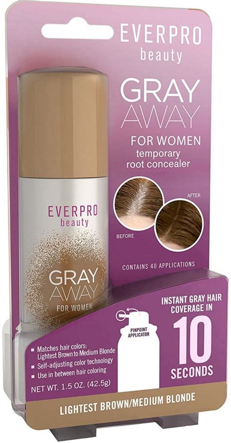 Gray Away Womens Temporary Root Concealer Lightest Brownmedium Blonde