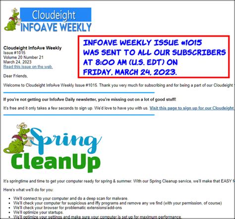 Cloudeight Infoave Weekly Issue 1015 Now Available Online