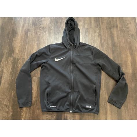 Nike Therma Fit Zip Up Jacket Black Size Large Depop
