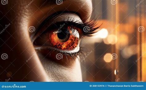 Biometric Eye Scanner Iris Identity Scanning For Security Identification Ai Generative Stock