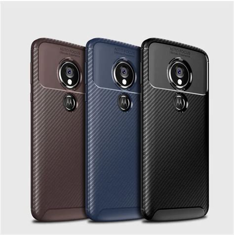 Carbon Fiber Soft Tpu Phone Case For Motorola Moto G6 Play E5 Cover